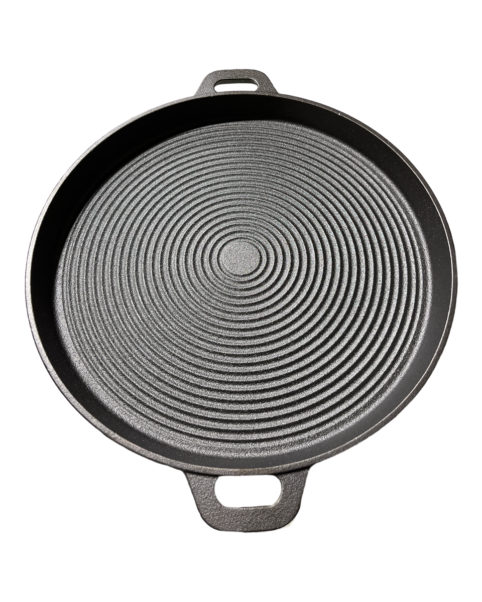 Algerian Cast Iron Ribbed Grill Pan for KESRA 35 cm – ZaytunaMart.ca
