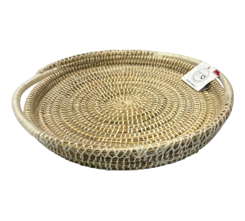 ITTO Moroccan Hand Craft Medium Rond Basket with handles 36cm/14´