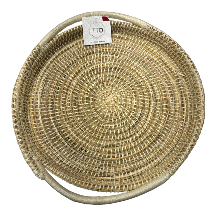 ITTO Moroccan Hand Craft Medium Rond Basket with handles 36cm/14´