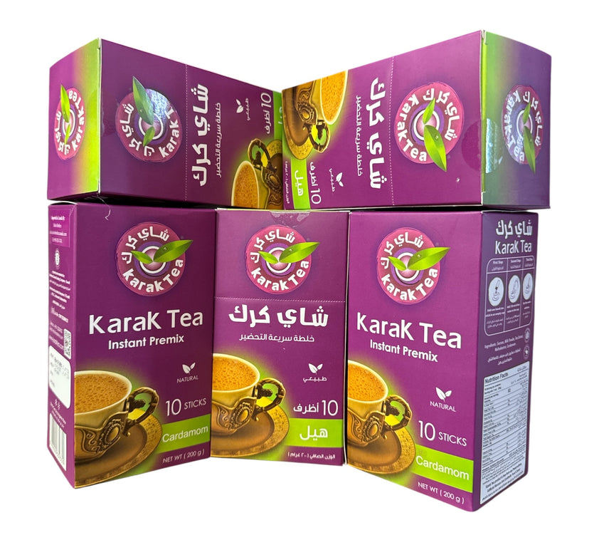 Karak Tea Instant Premix with Cardamom - 5 Pack (10 x 20g Sachets Each