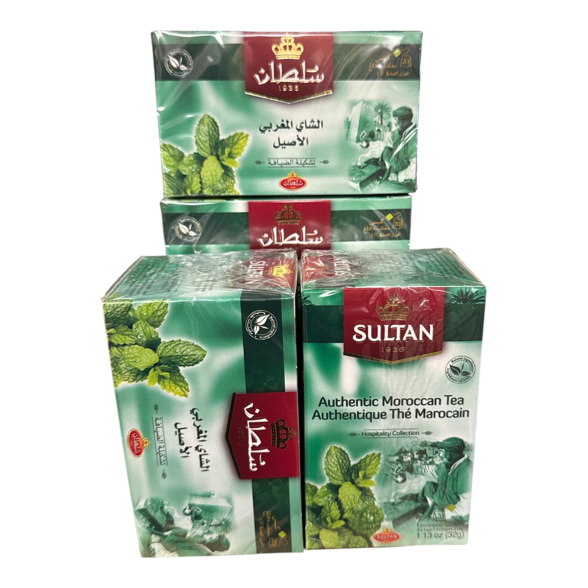 SULTAN Tisane Authentic Moroccan Green tea with Mint -5 Pack (20 Bags